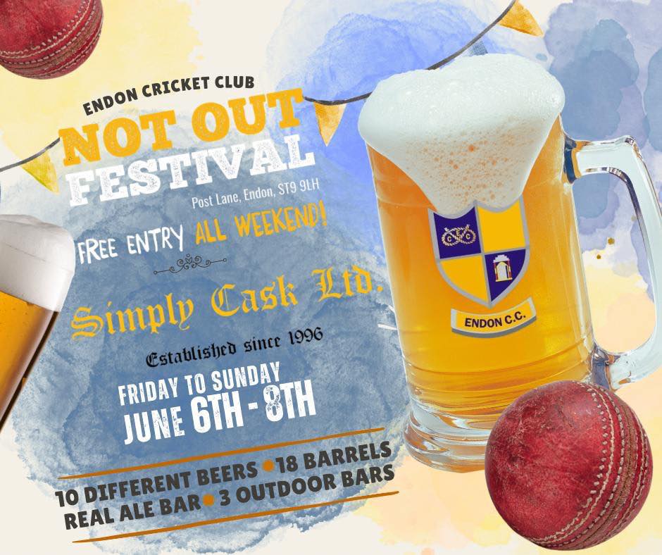 Not Out Festival Cricket 2025, Music and Beer, Endon CC, nr Leek - What ...
